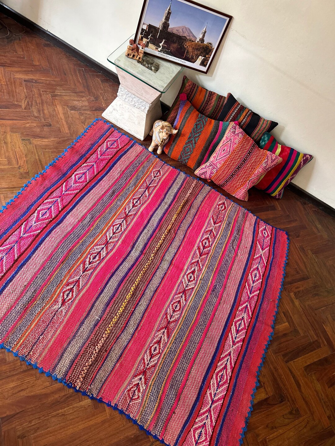 Peruvian Blanket Peruvian Rug Peruvian Textile Natural Colors Decohome ...