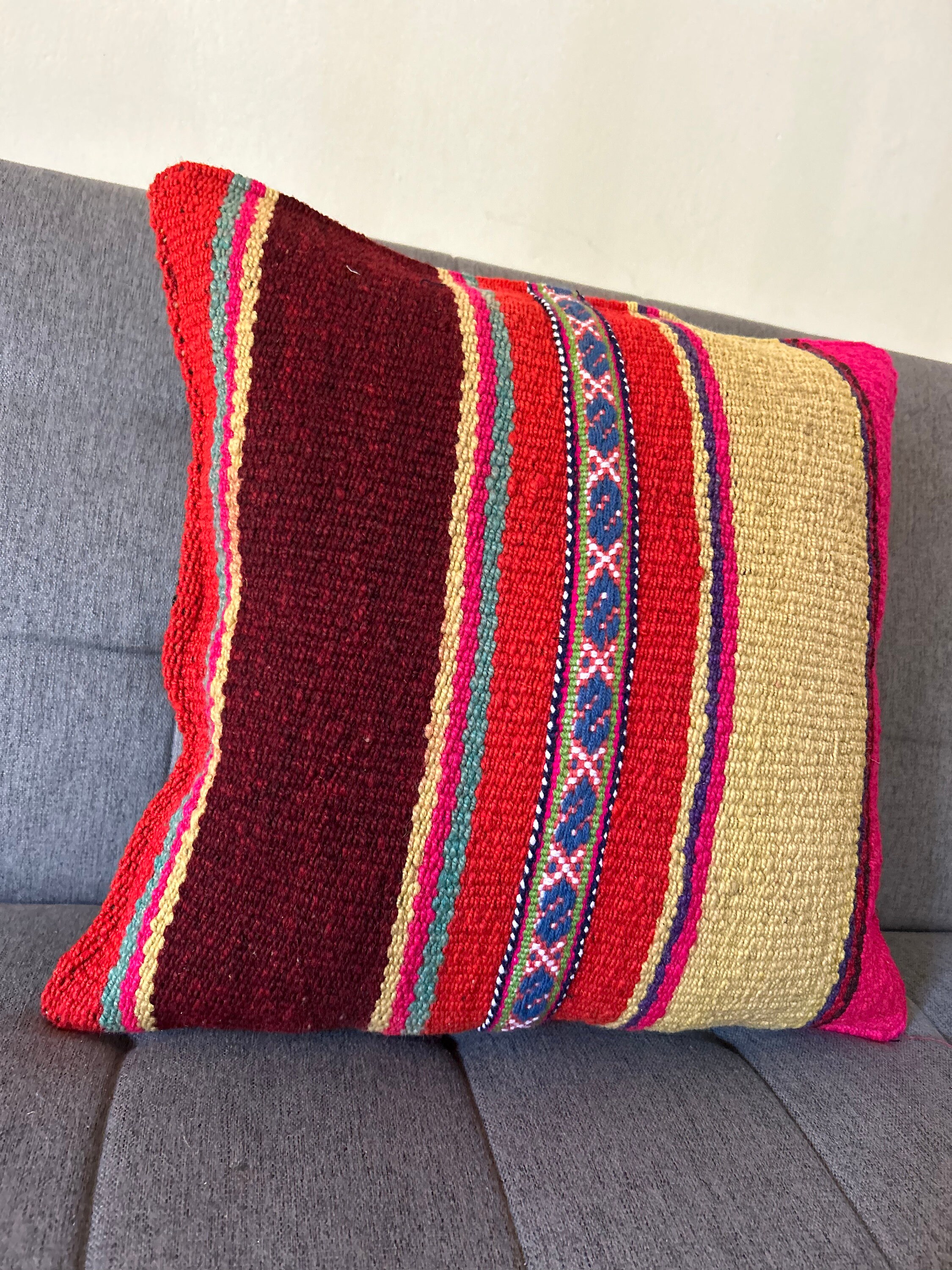 Peruvian Cushion - Pillow Cover - Peruvian Cushion Made of Blanket ...