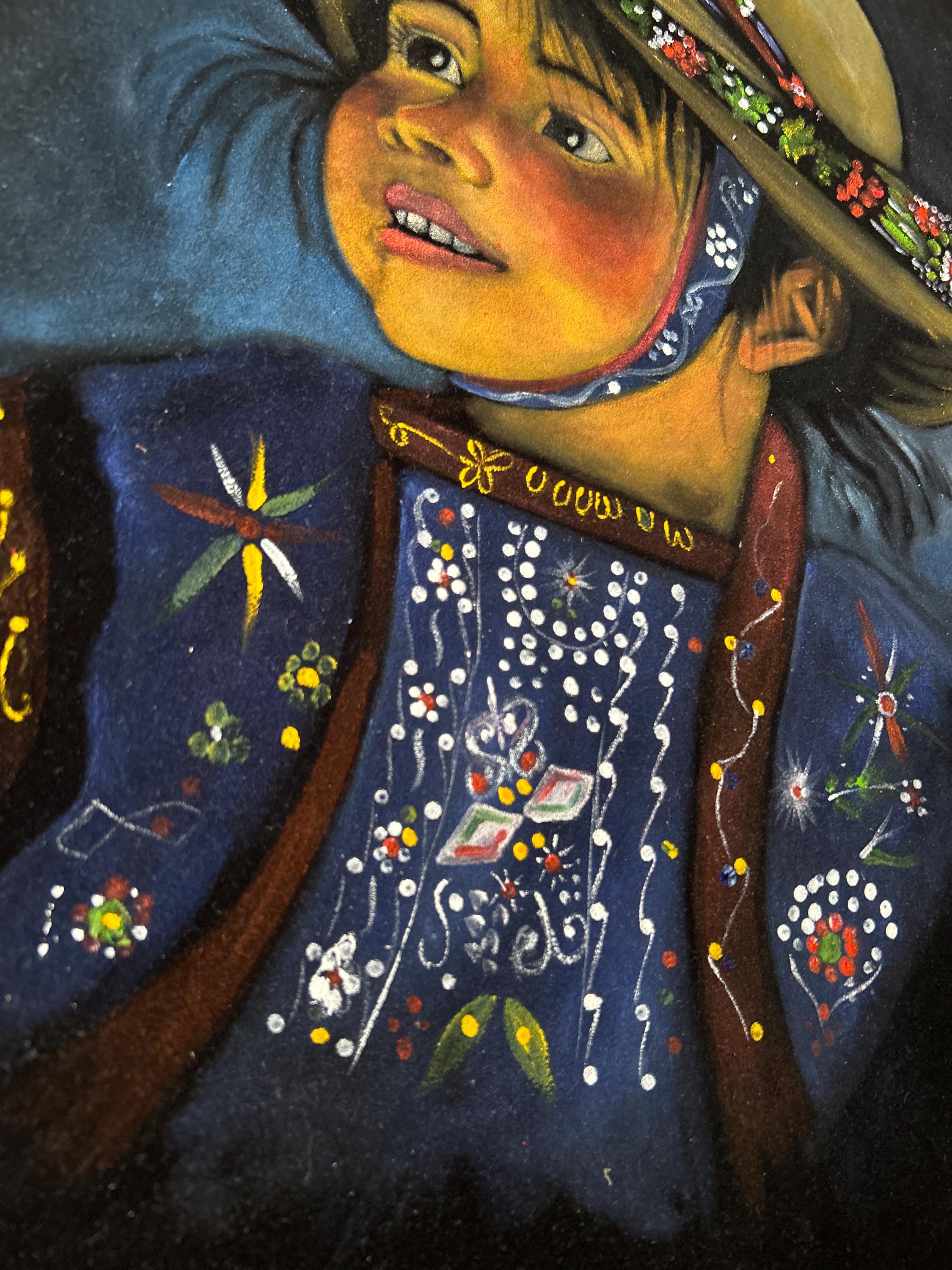 Amazing Painting of Peruvian Girl, With Typical Dress - Watercolor ...
