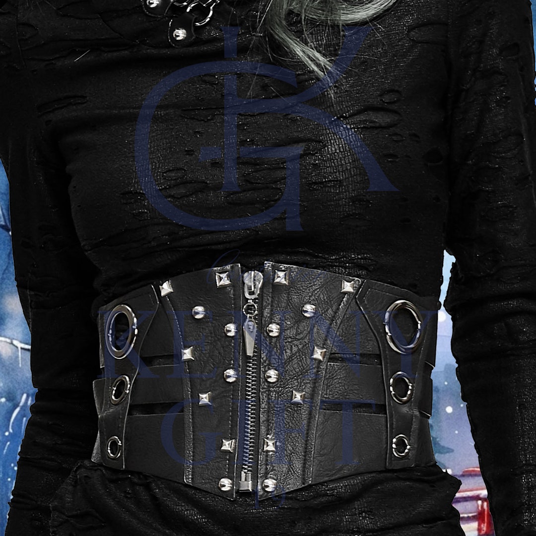 Leather Renaissance Gothic Women's Skull Rivet Corset Belt Halloween ...