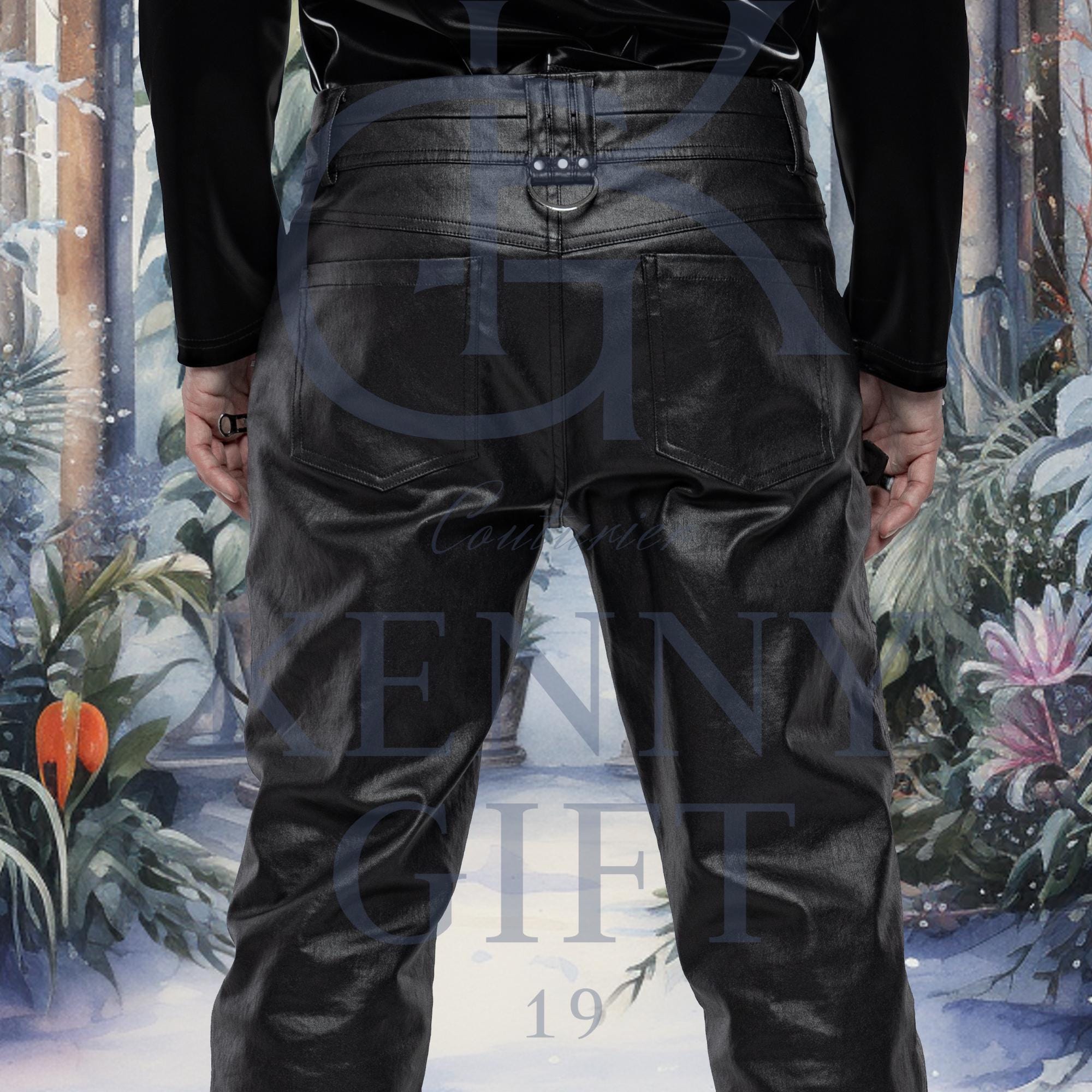 Steampunk Gothic Men's Tight Soldier Pants, Imitation Leather Trousers ...