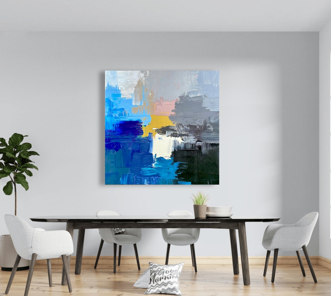 Large Square Abstract Painting - Etsy