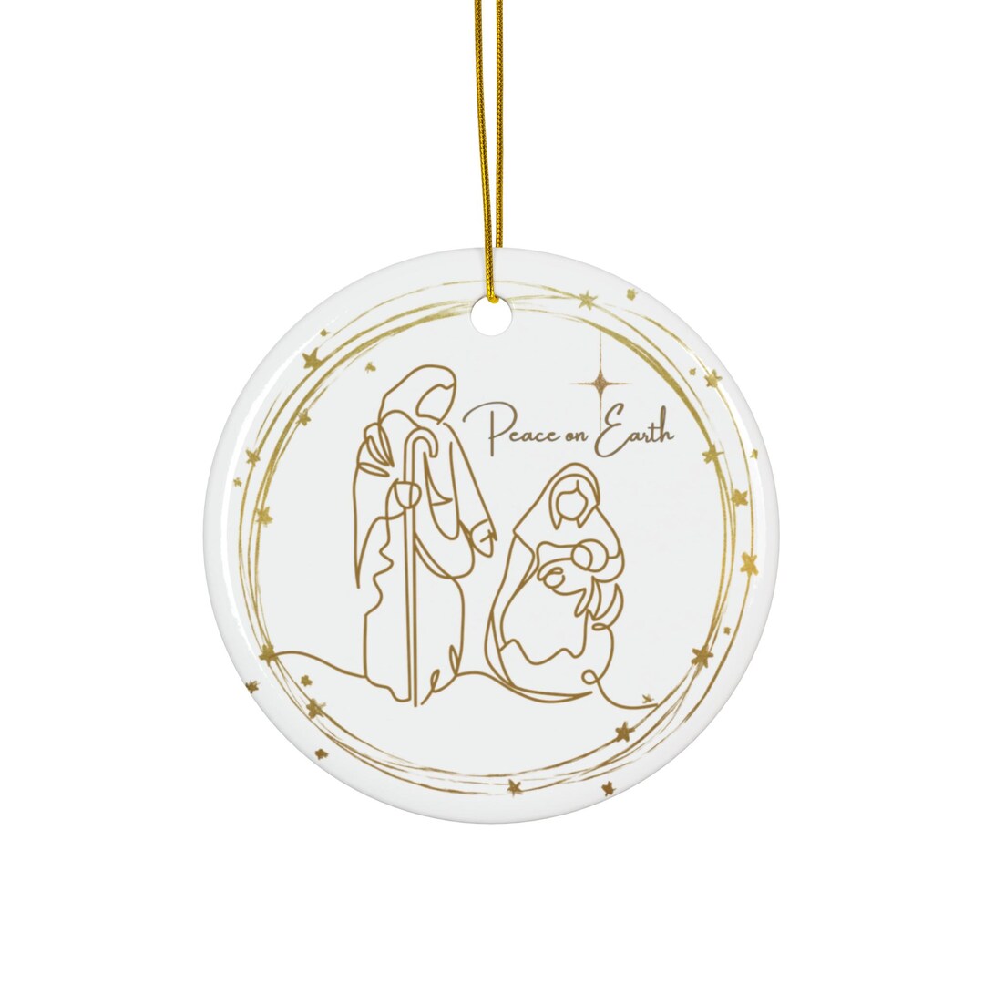 Christian Nativity Scene/ peace on Earth/ Baby Jesus, Mary and Joseph ...