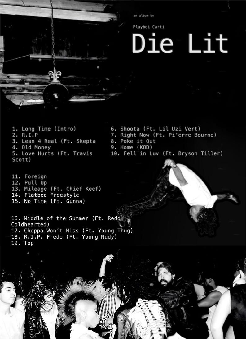Die Lit Poster - Playboi Carti - Etsy