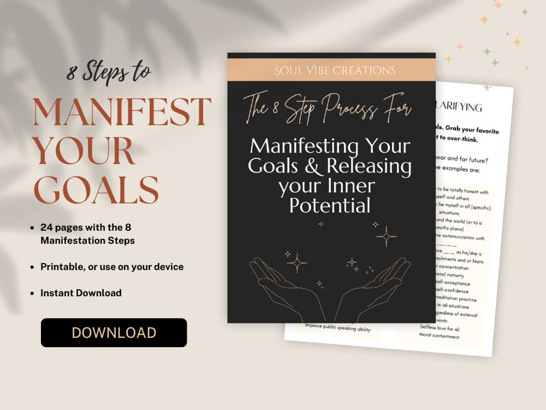 Manifest Your Goals Printable Workbook Manifestation Guide How to ...