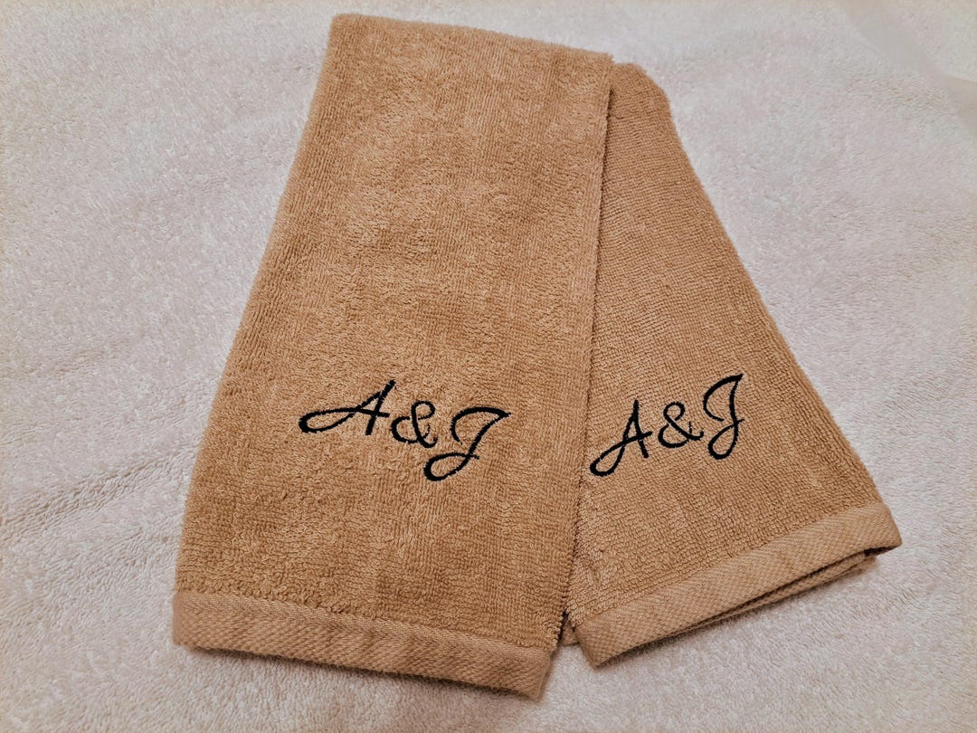 Set of 2 Custom Embroidered Hand Towels. You Choose the Towel Color ...