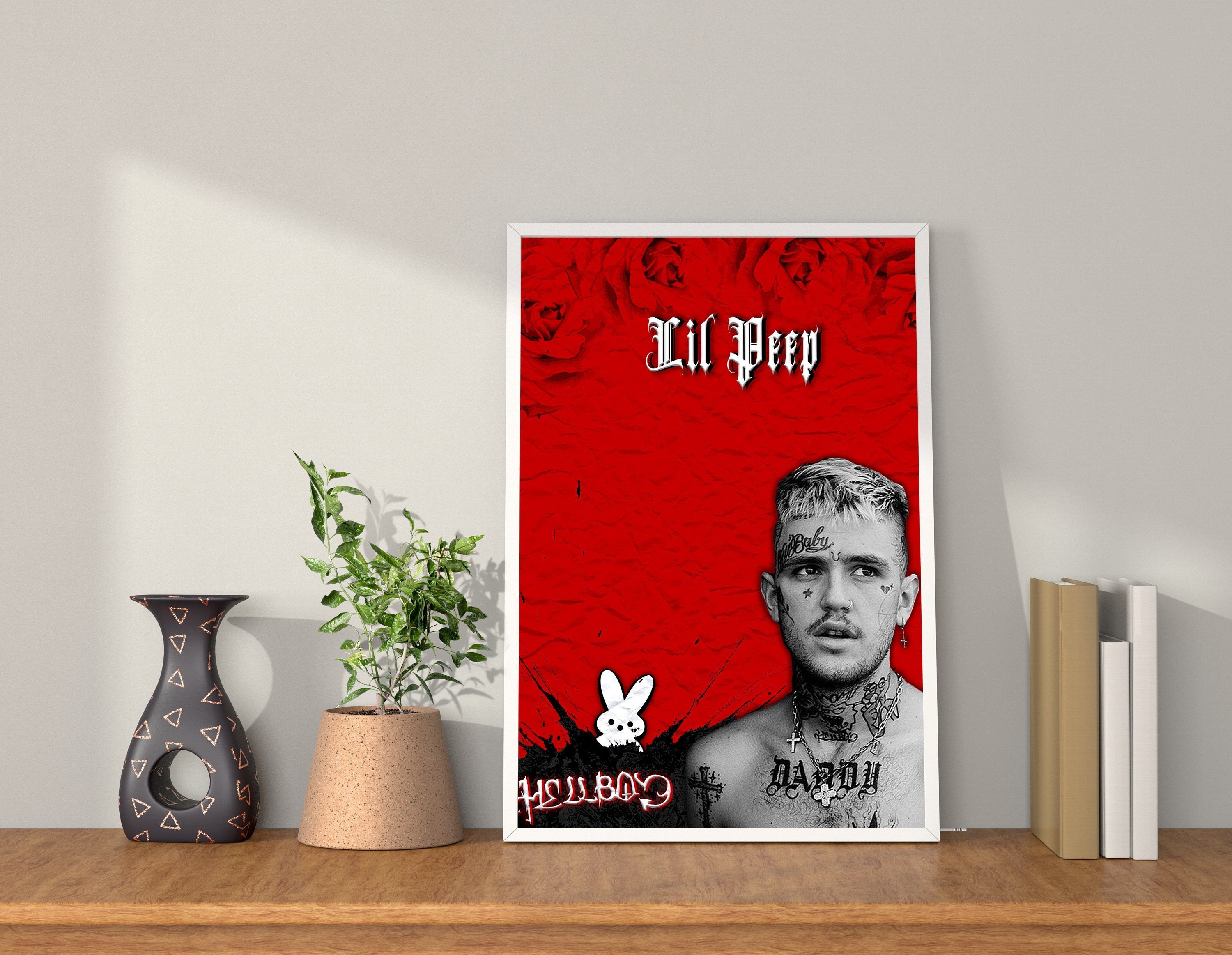 Lil Peep Poster, Famous Rapper, Lil Peep Wall Art, Digital Print - Etsy