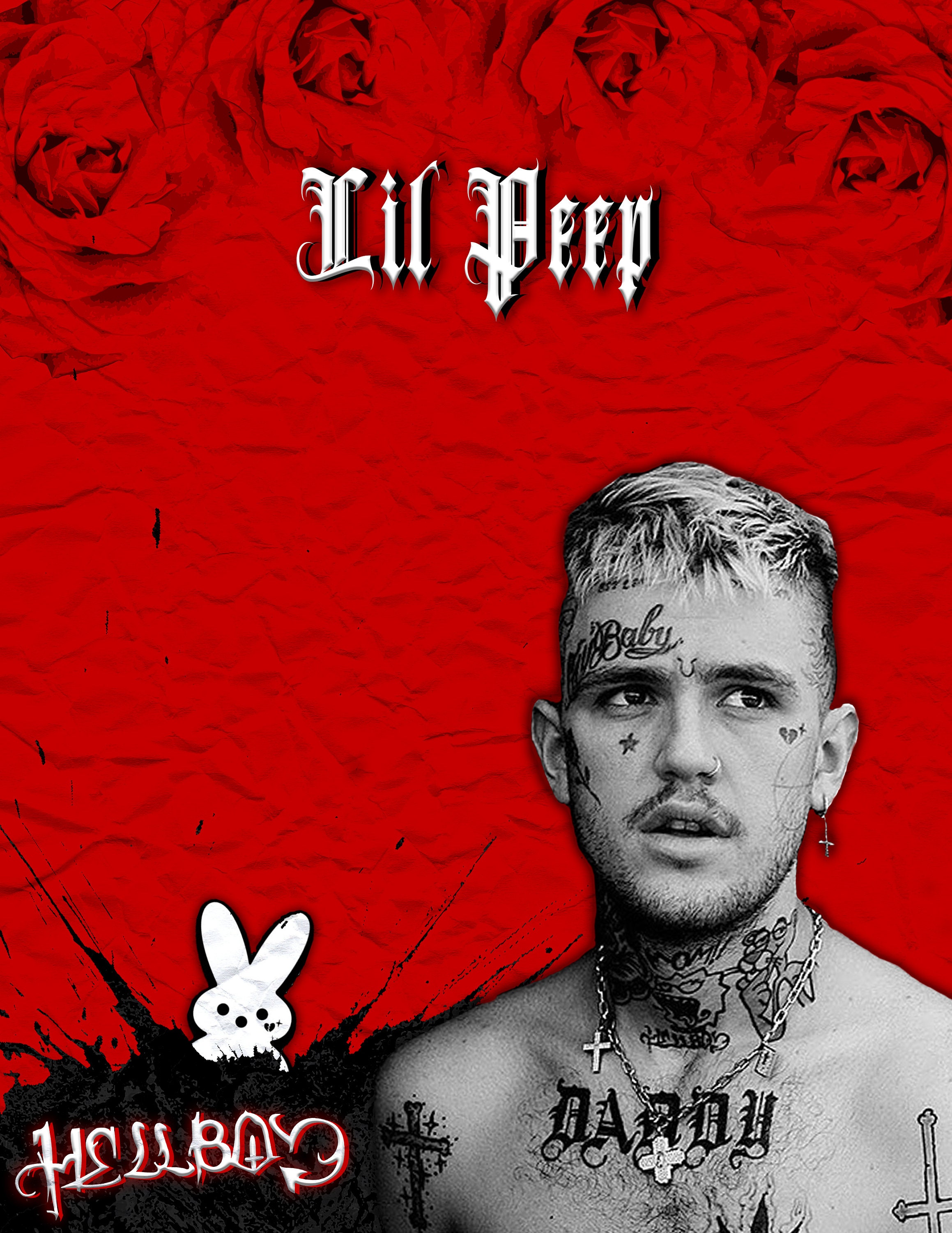 Lil Peep Poster, Famous Rapper, Lil Peep Wall Art, Digital Print - Etsy
