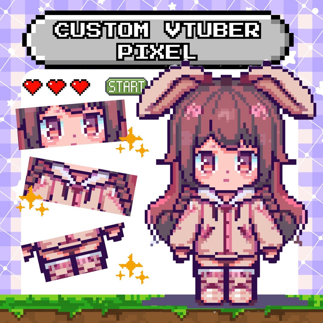 Pixel Art personalizado de VTuber, comisión de Chibi para streamers, superposición de Twitch ...