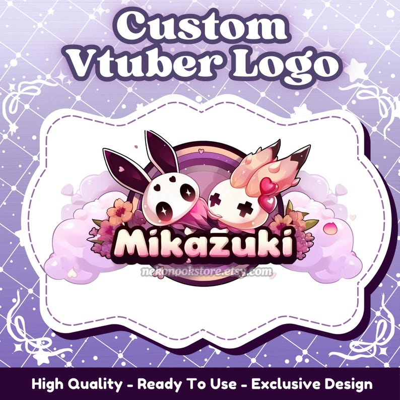 Custom Vtuber Logo Kawaii, Cute and Animated for Stream Twitch, Kick ...