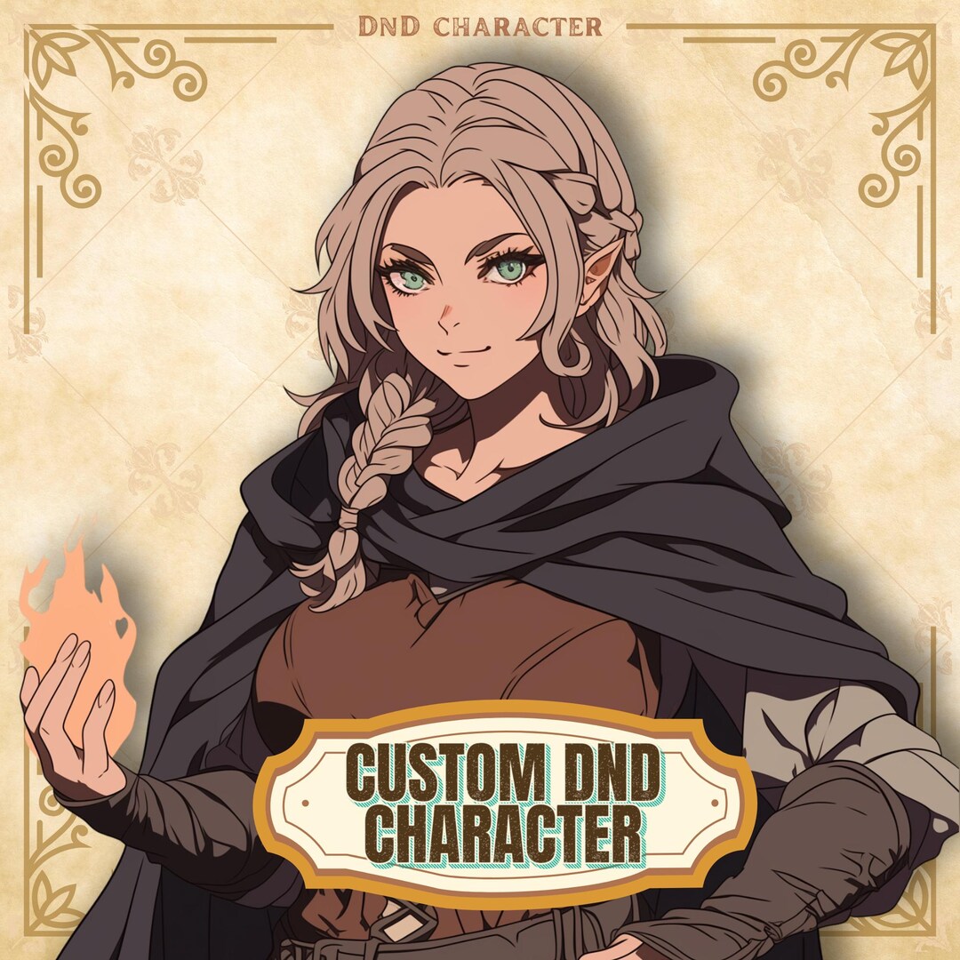 Custom Dnd Portrait Anime-styled Dnd Characters Fantasy Tabletop Gaming ...