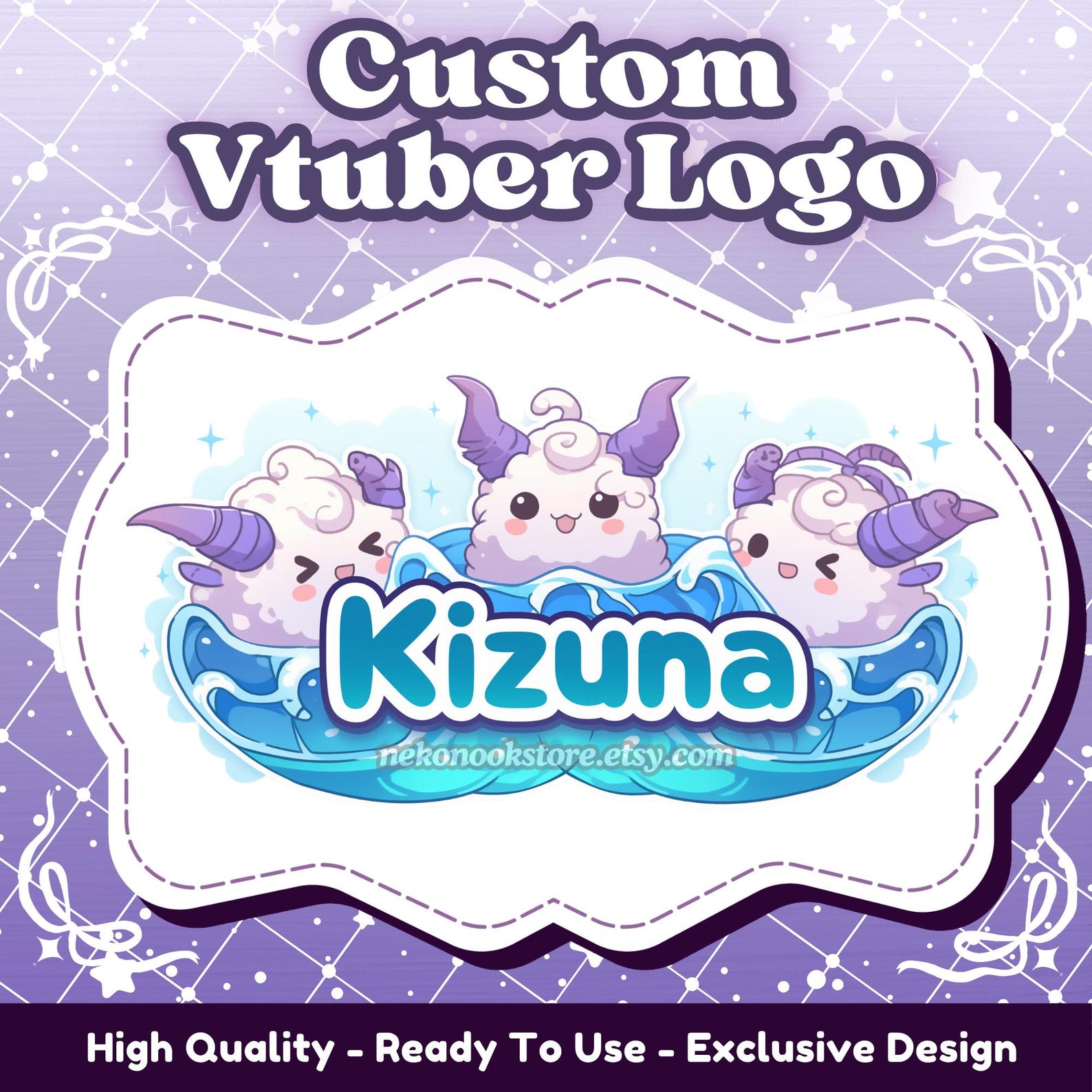 Custom Vtuber Logo Kawaii, Cute and Animated for Stream Twitch, Kick ...