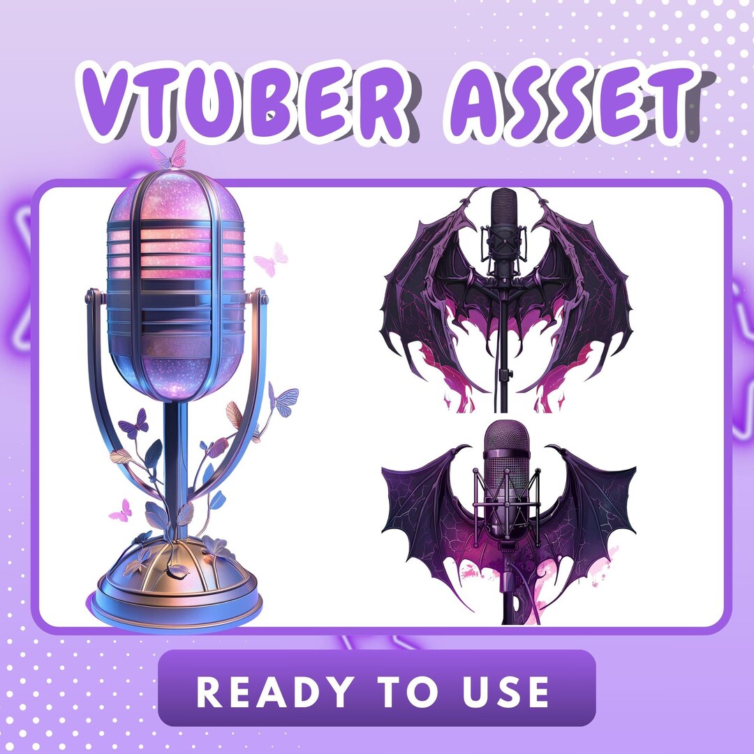 Vtuber Assets Microphone Cute Custom Color Premade - Etsy
