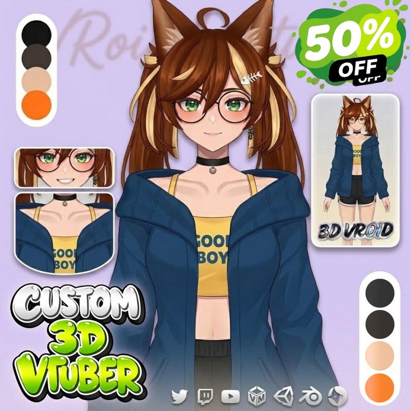 Vrchat Avatar 3d Model - Etsy
