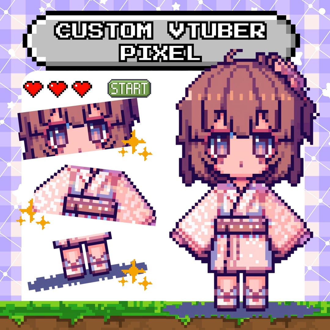 Custom Vtuber Pixel Art, Chibi Commission for Streamers, Twitch Overlay ...