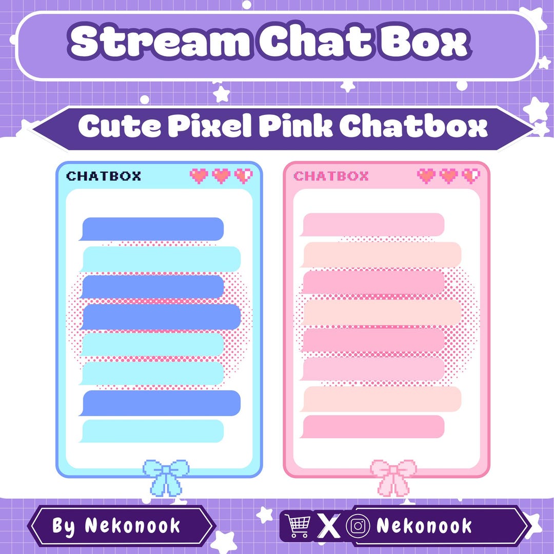 Cute Pixel Pink Chatbox, Cute Chat Box Streamers, Chatbox Overlay, Chat ...