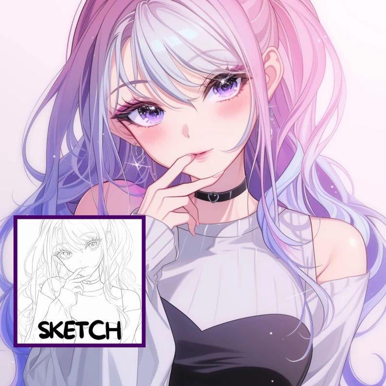 Custom Anime PFP Commission | Twitch Profile Picture Art (3000x3000px ...