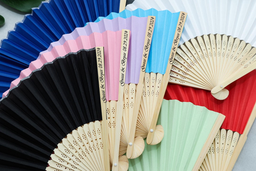 Sage Green Silk Hand Fans,personalized Text Printed Fans ,monogram ...