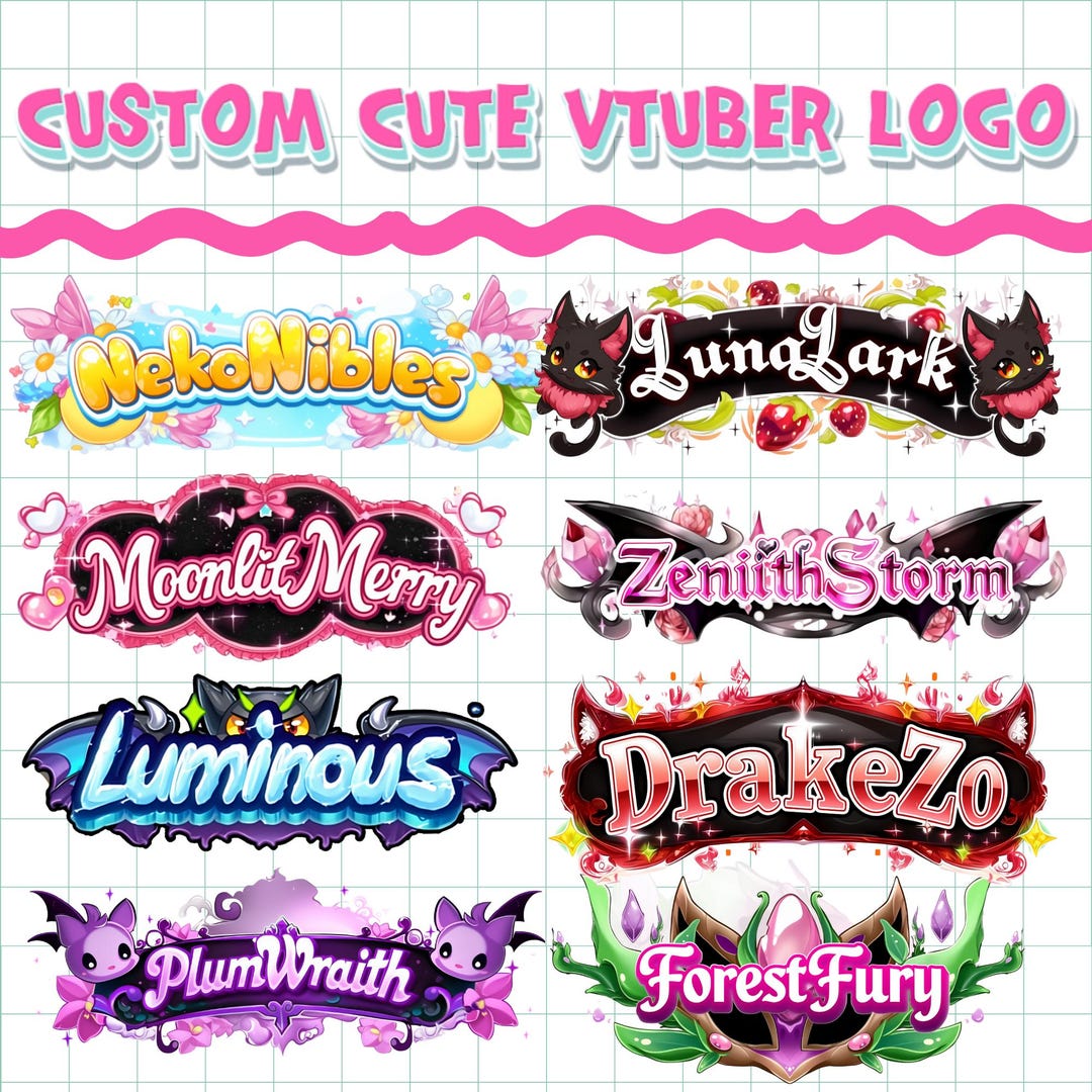 Custom Vtuber Logo | Cute Vtuber Logo | Kawaii Logo Text | Pngtuber ...