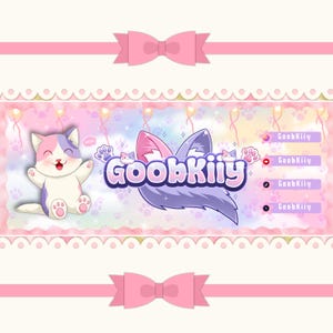 Custom Twitch Banner | Kawaii Cute Anime Banner | Twitch, Youtube ...