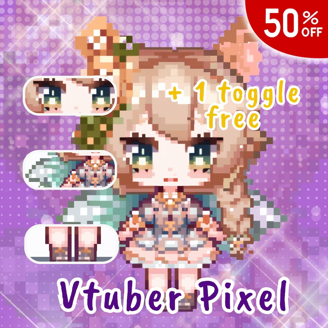Custom Chibi Vtuber Pixel Art PNG Animated Emotes Pixel Vtuber Avatar ...