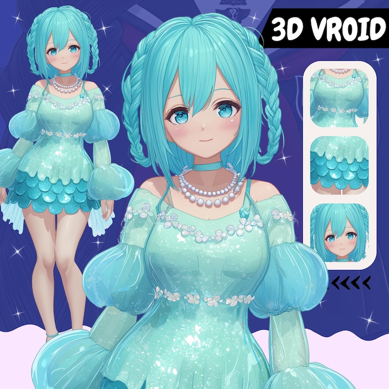 Custom Anime 3D Vtuber Model | Vroid, VRM, Vrchat Ready - Etsy