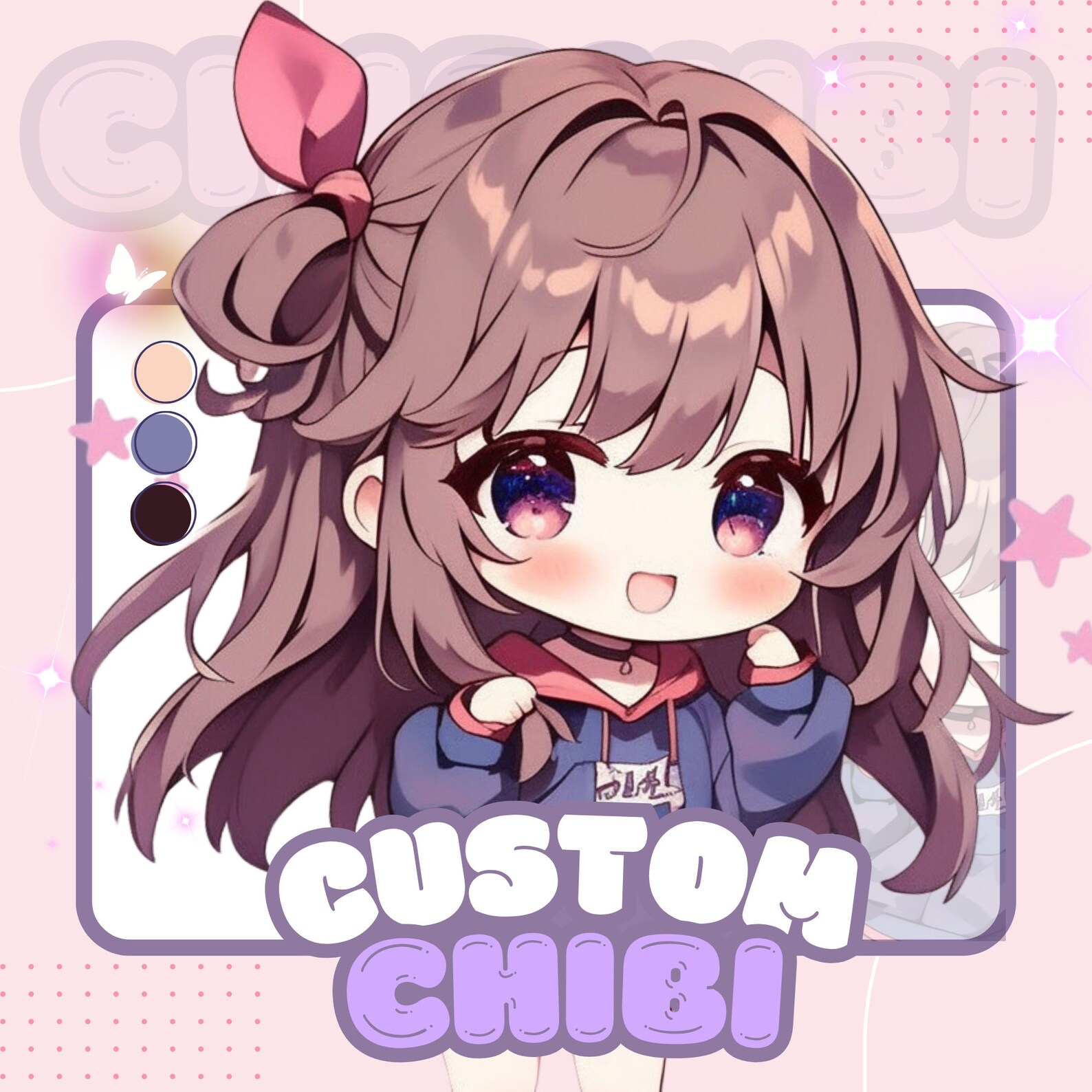 Personalized Chibi Anime Unique Chibi Characters Adorable Chibi Logos ...