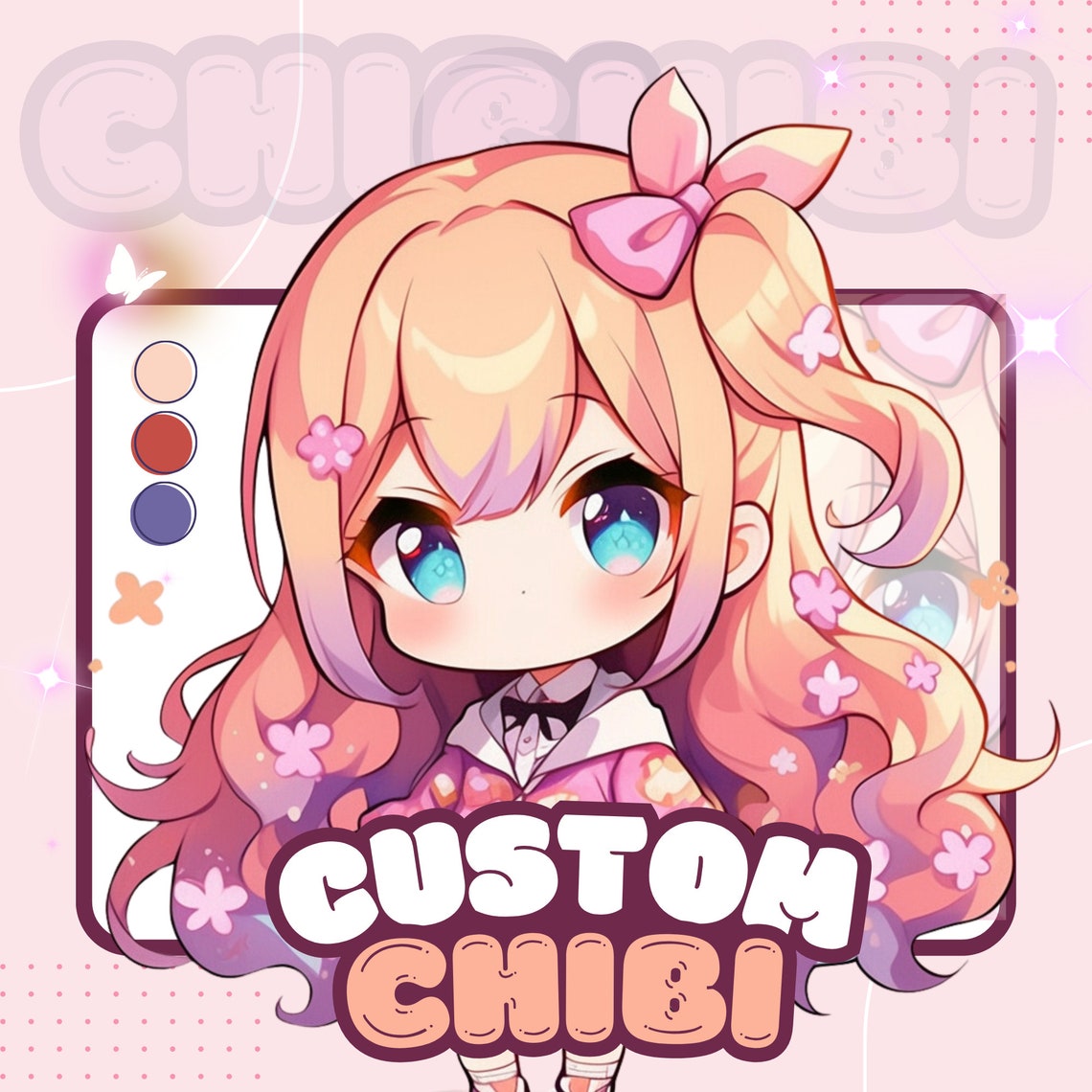 Personalized Chibi Anime Unique Chibi Characters Adorable Chibi Logos ...