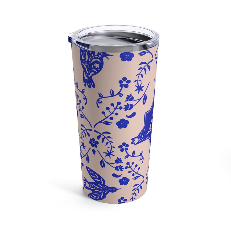 Personalized Pink and Blue Chinoiserie Monogram Tumbler, Stainless ...