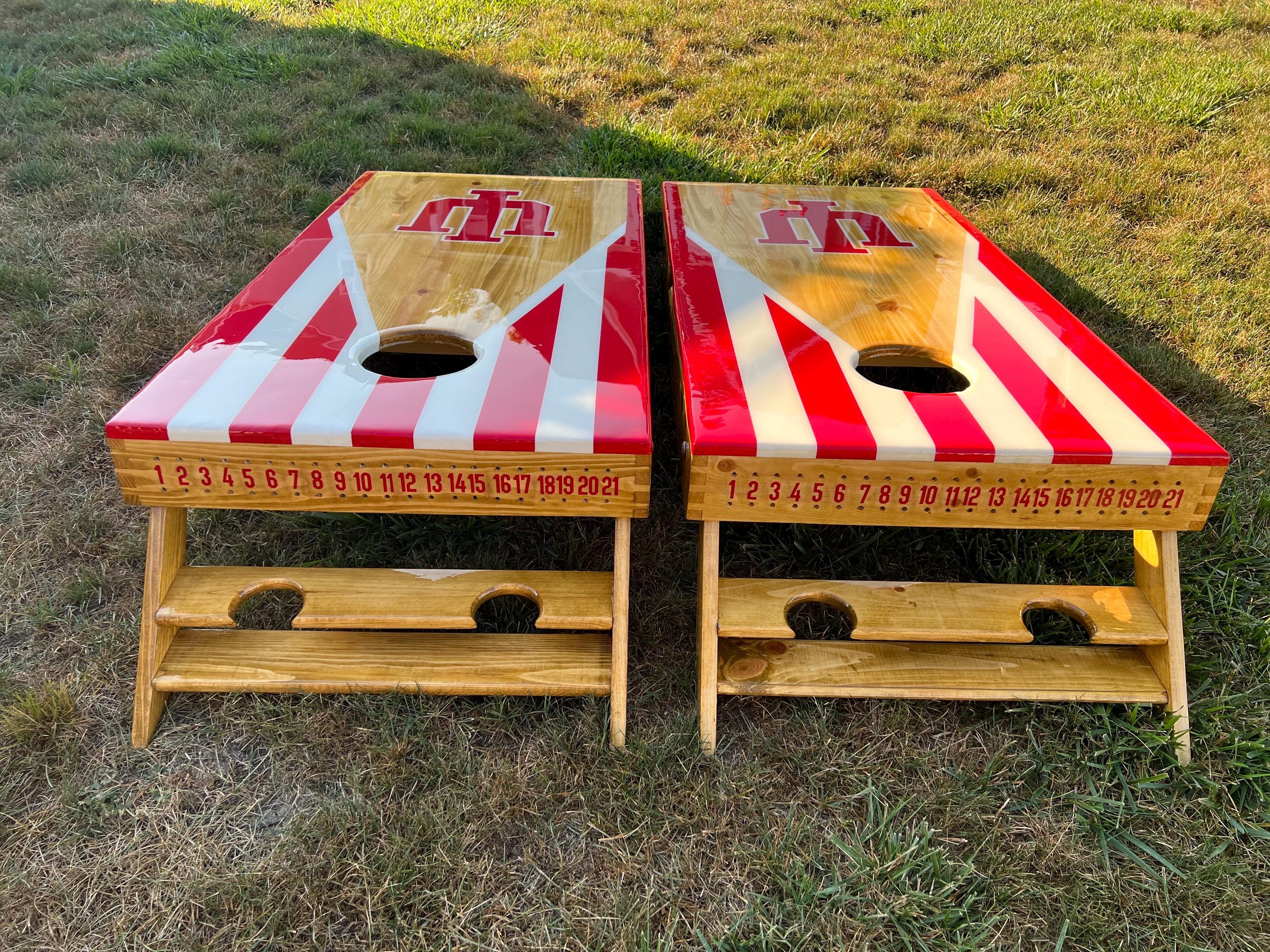 The Best Custom Indiana Cornhole Boards! We INCLUDE Bags, Lights, Epoxy ...