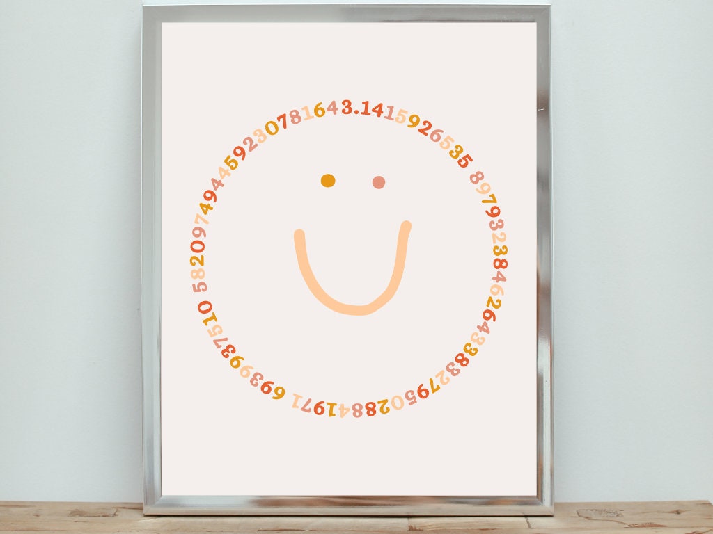 Pi Day Math Classroom Poster, Smiley Face Print (digital Download) - Etsy