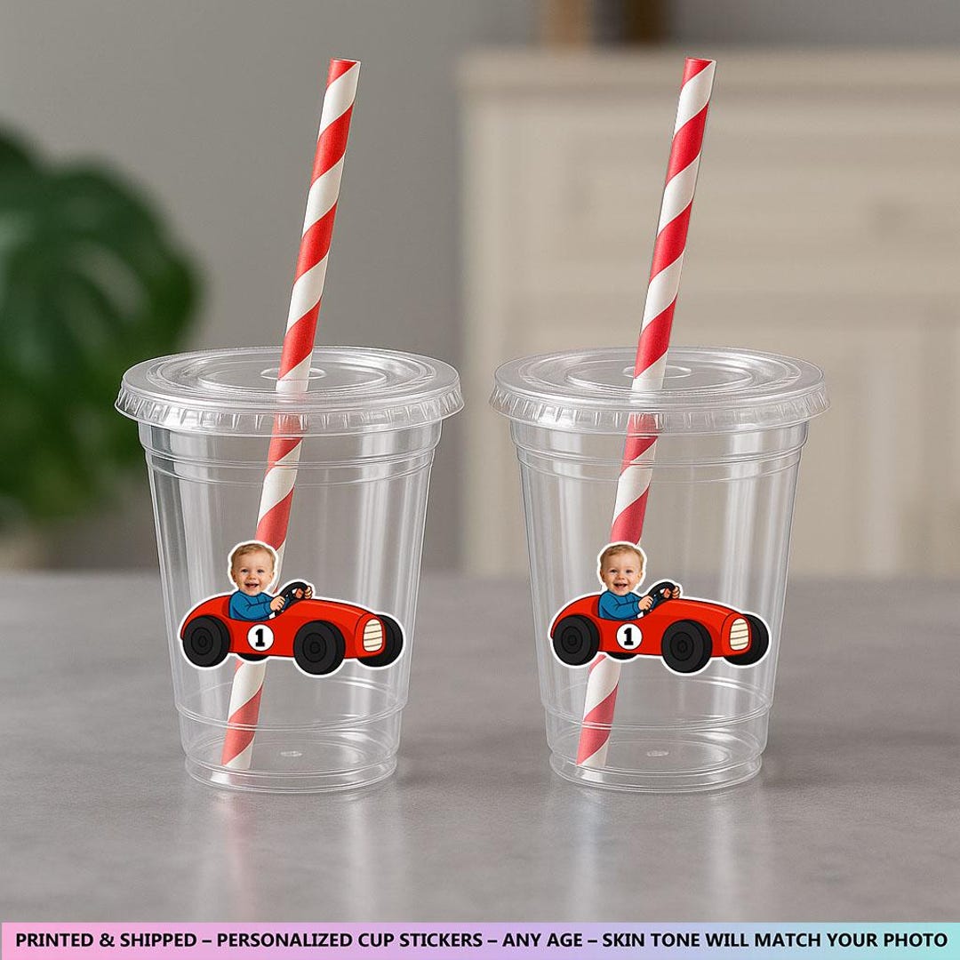 Vintage Race Car Driver Cups With Stickers – Set of 12 (12 Oz ...