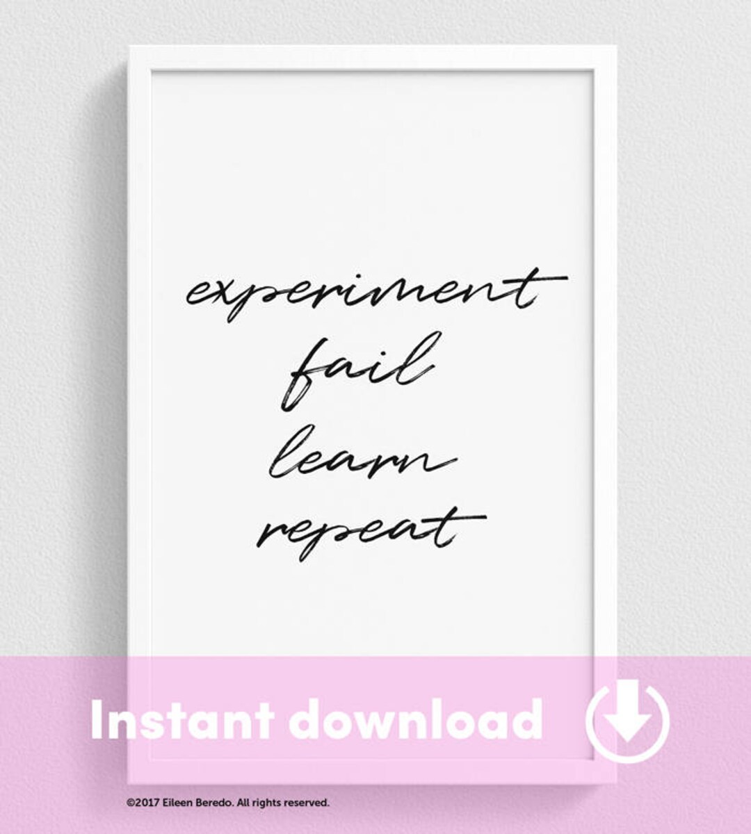 Experiment Fail Learn Repeat Quote - Digital Download (custom ...