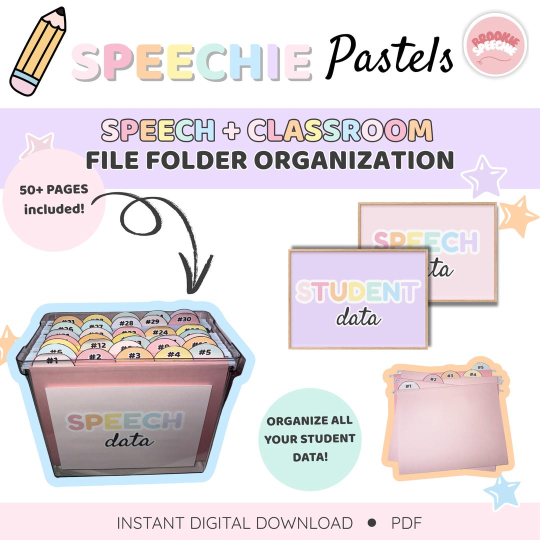 Pastel Classroom Mailbox Organizer: Student Data File Folders (digital ...