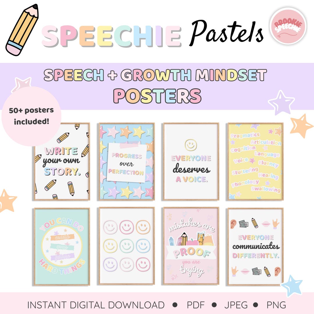 Pastel Speech Poster Digital Download Wall Art Speech Therapy Room ...
