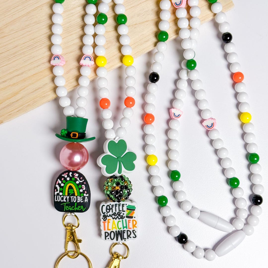 St Patricks Day Teacher Gift Lanyard Breakaway Badge Holder ID ...