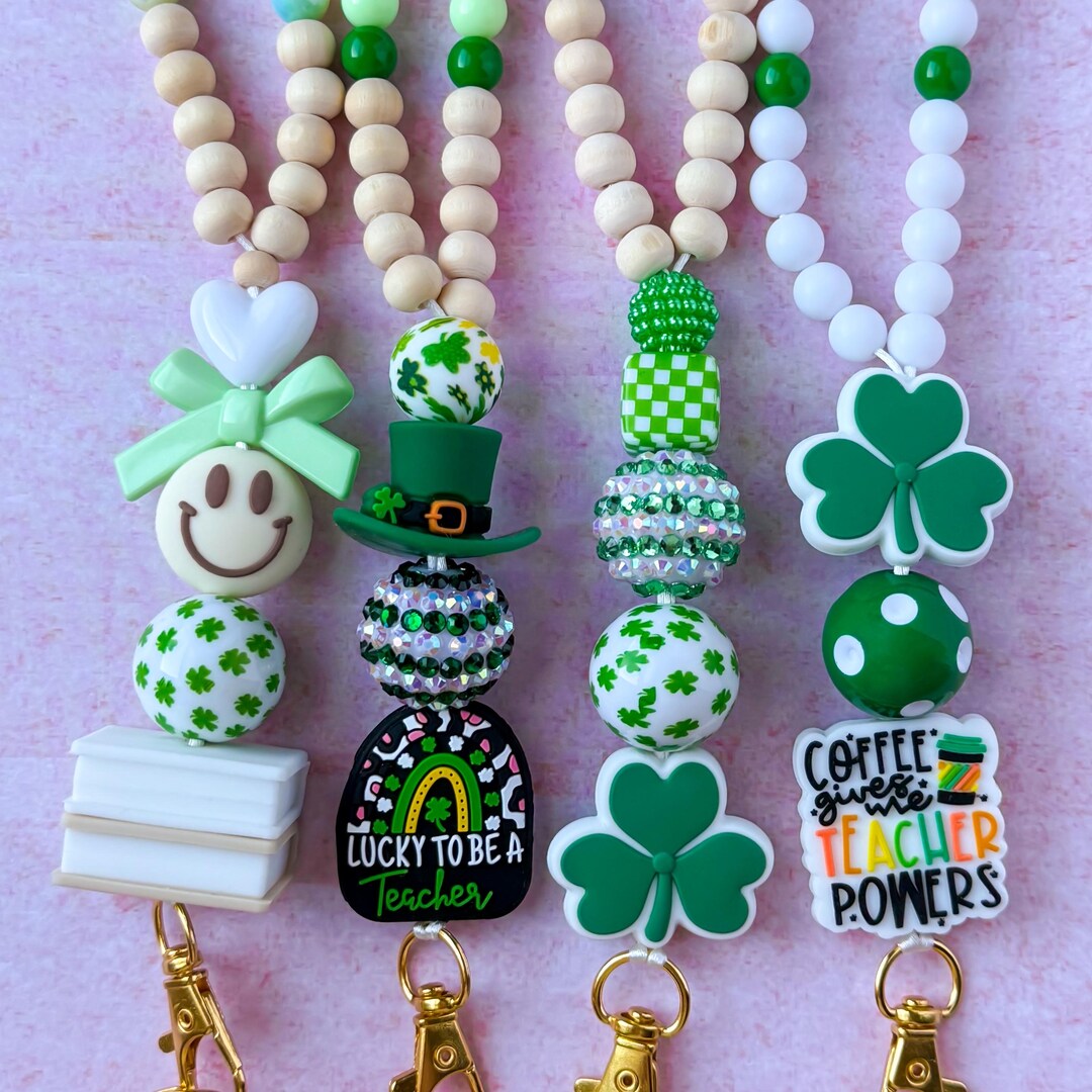 St Patricks Day Teacher Gift Lanyard Breakaway Badge Holder ID ...