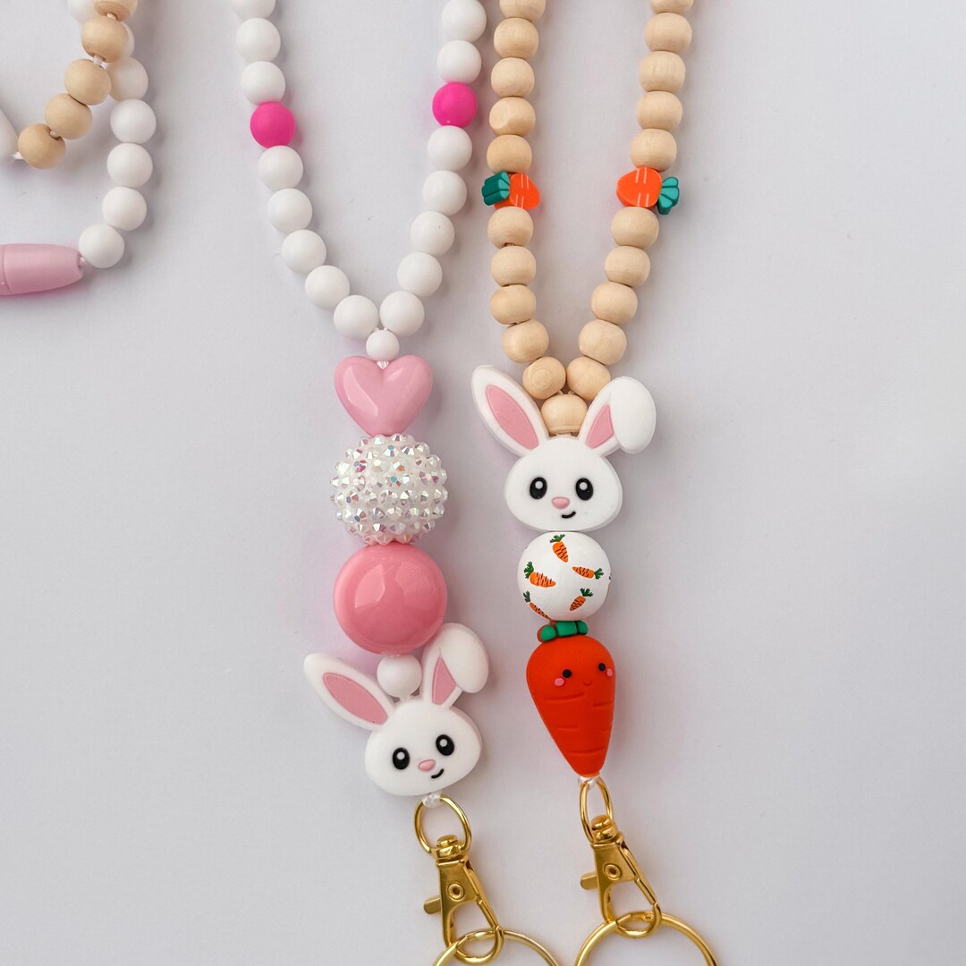 Easter Bunny Spring Teacher Gift Lanyard Breakaway Badge Holder ID ...