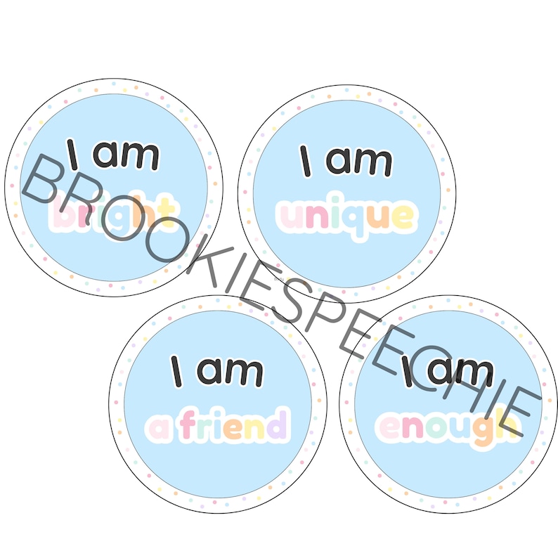 Affirmation Mirror Labels: Pastel Classroom Decor (PDF Downloadable ...