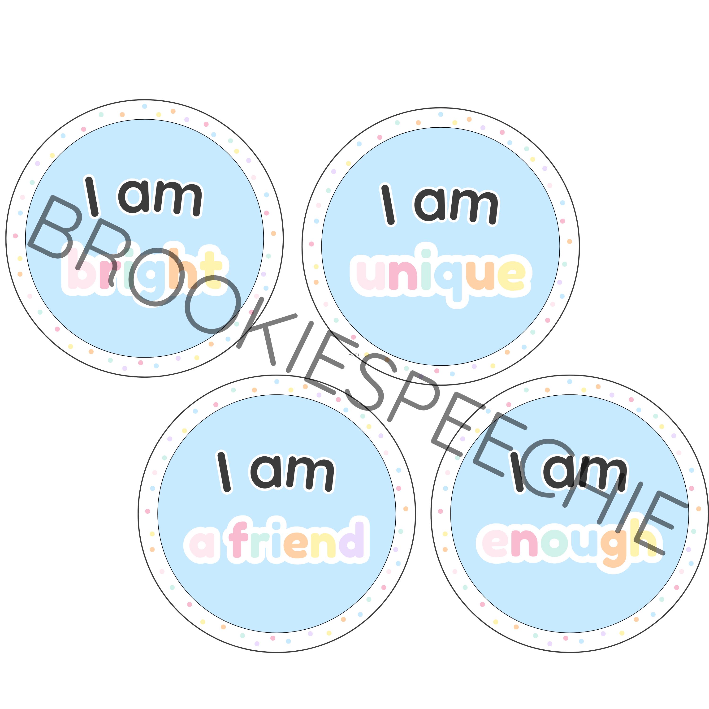 Affirmation Mirror Labels: Pastel Classroom Decor (PDF Downloadable ...