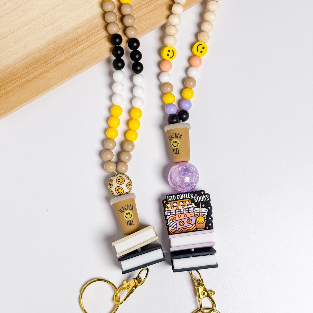 Teacher Beaded Lanyard Book Stylish Personalized Name Breakaway Clasp ...