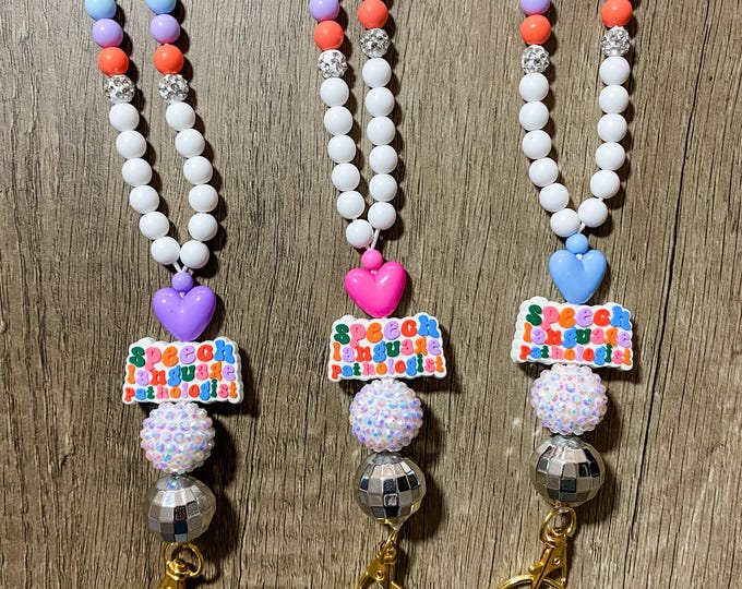 Speech Therapist Beaded Breakaway Lanyard Teacher Lanyard Speech ...