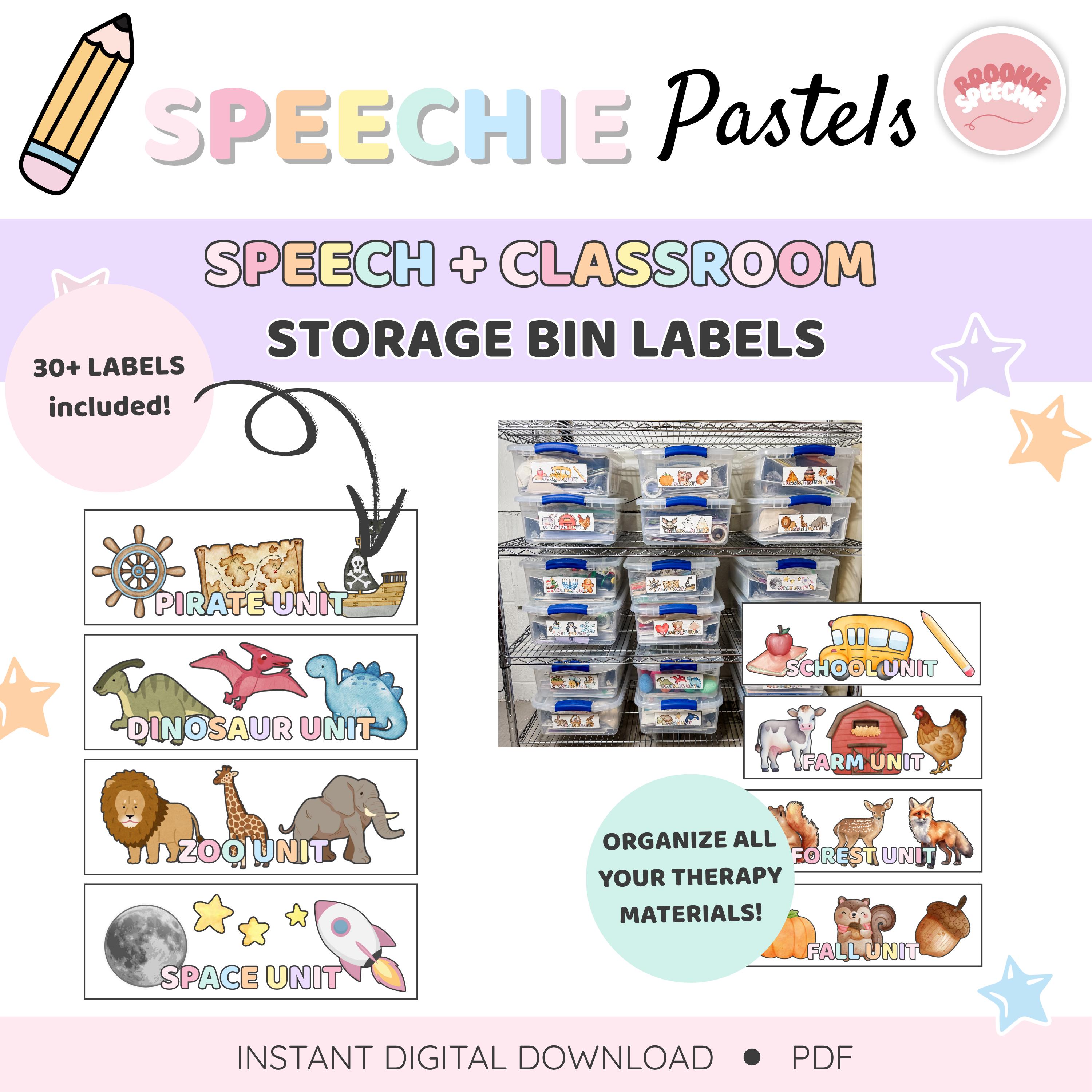 Pastel Speech Therapy Labels: Classroom Organization (digital Download ...