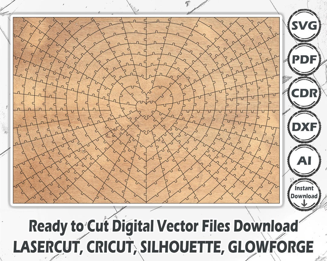 300 Pieces Heart Jigsaw Puzzle SVG, Puzzle Svg, Puzzle Template, Jigsaw ...