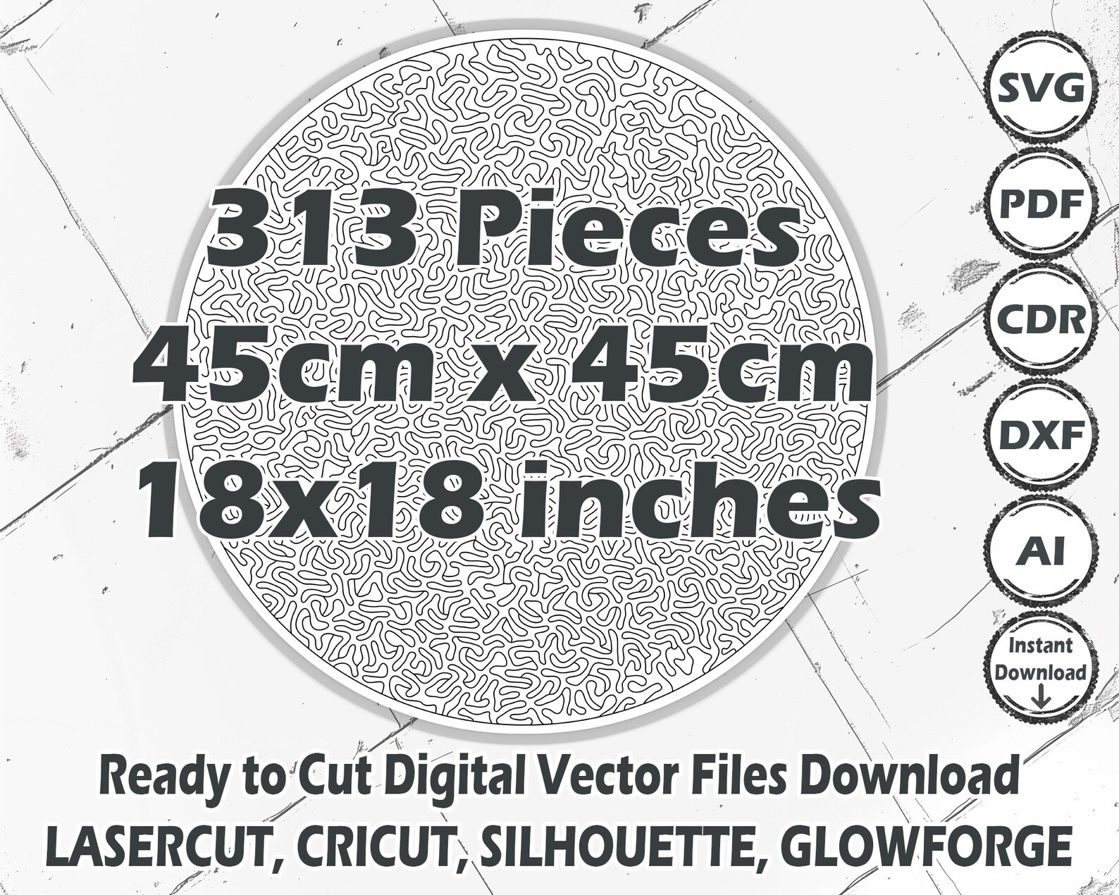 313 Pieces Unique Circle Jigsaw Puzzle, Puzzle Svg, Puzzle Piece SVG ...