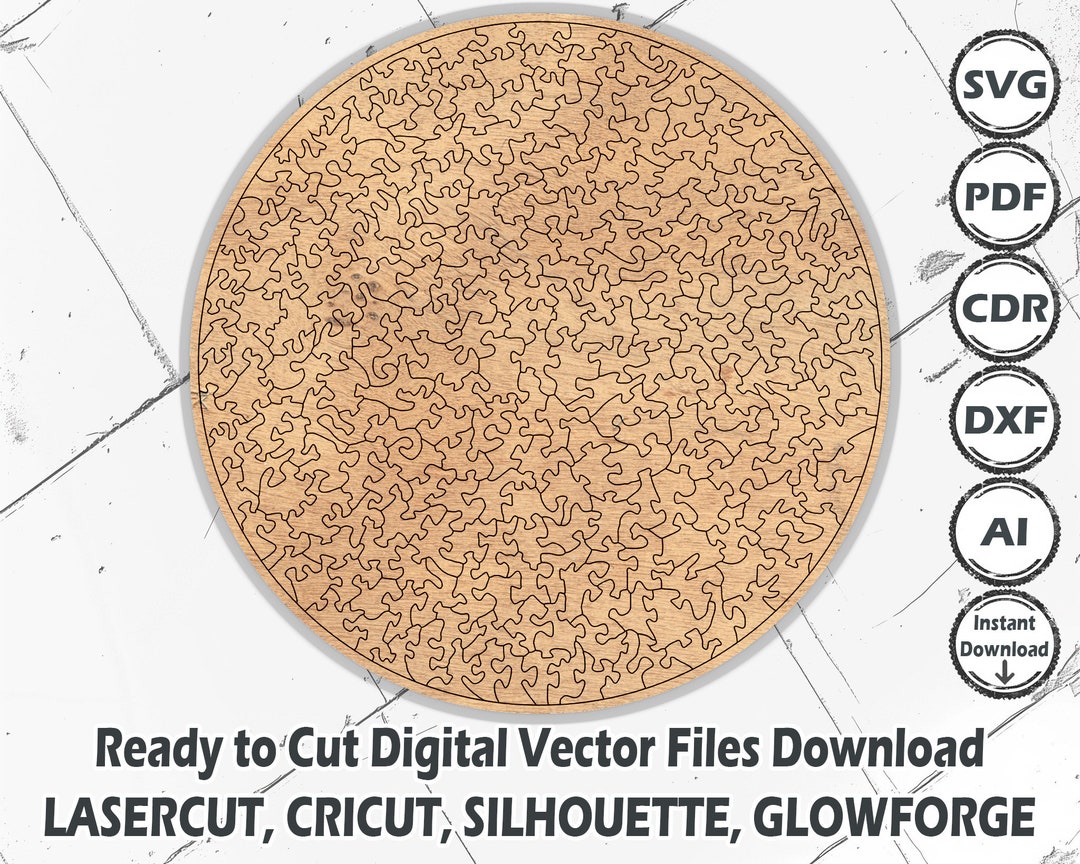 250 Pieces Circle Irregular Jigsaw Puzzle, Puzzle Svg, Vector Files ...