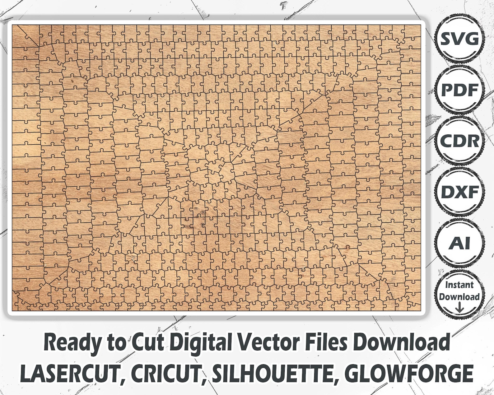 500 Pieces Spiral Jigsaw Puzzle Template, Puzzle Svg, Puzzle Piece SVG ...