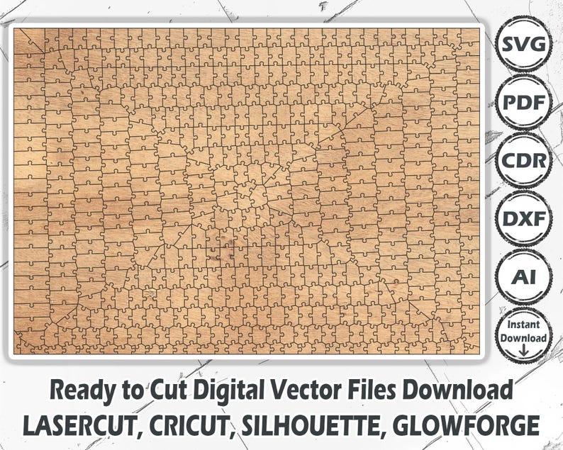 500 Pieces Spiral Jigsaw Puzzle Template, Puzzle Svg, Puzzle Piece SVG ...