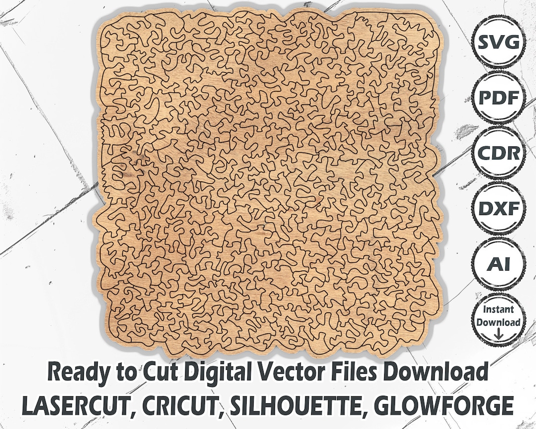 250 Piece Irregular Jigsaw Puzzle Template: Laser Cut Vector Files ...