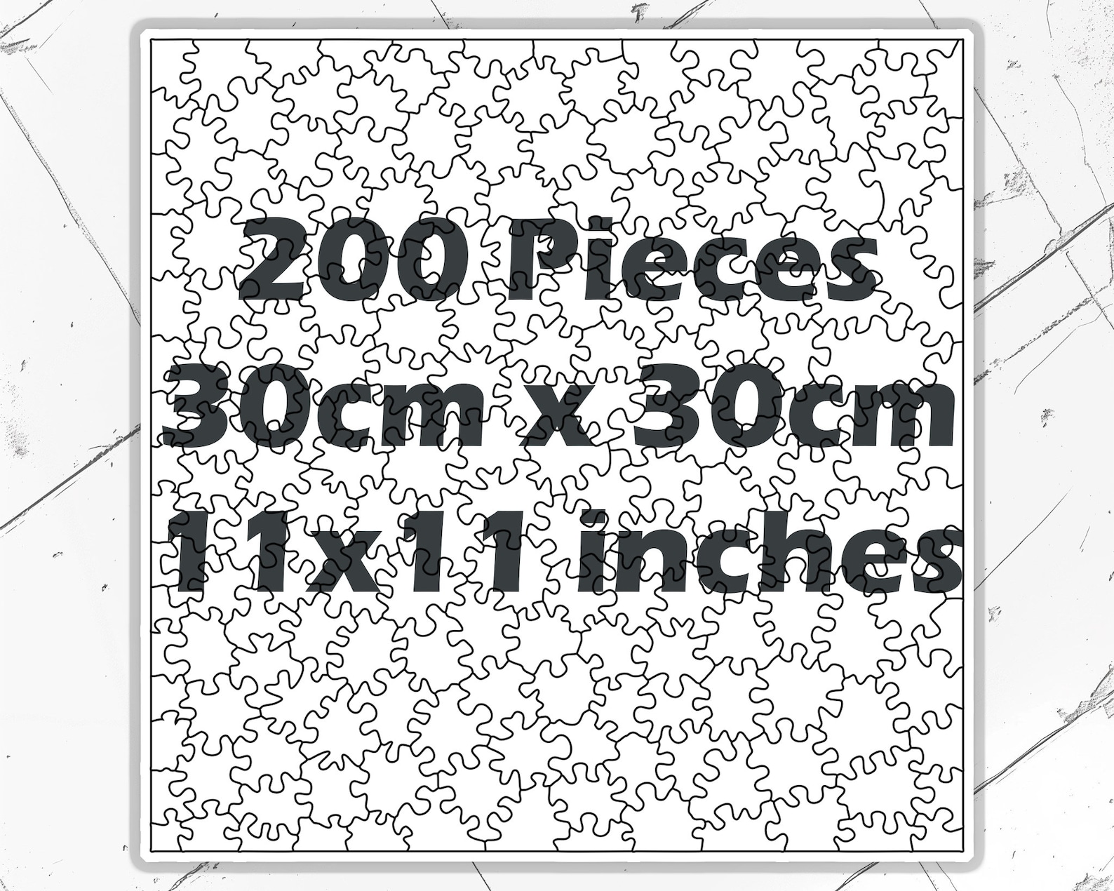 200 Piece Irregular Jigsaw Puzzle SVG: Laser Cut Files (digital ...